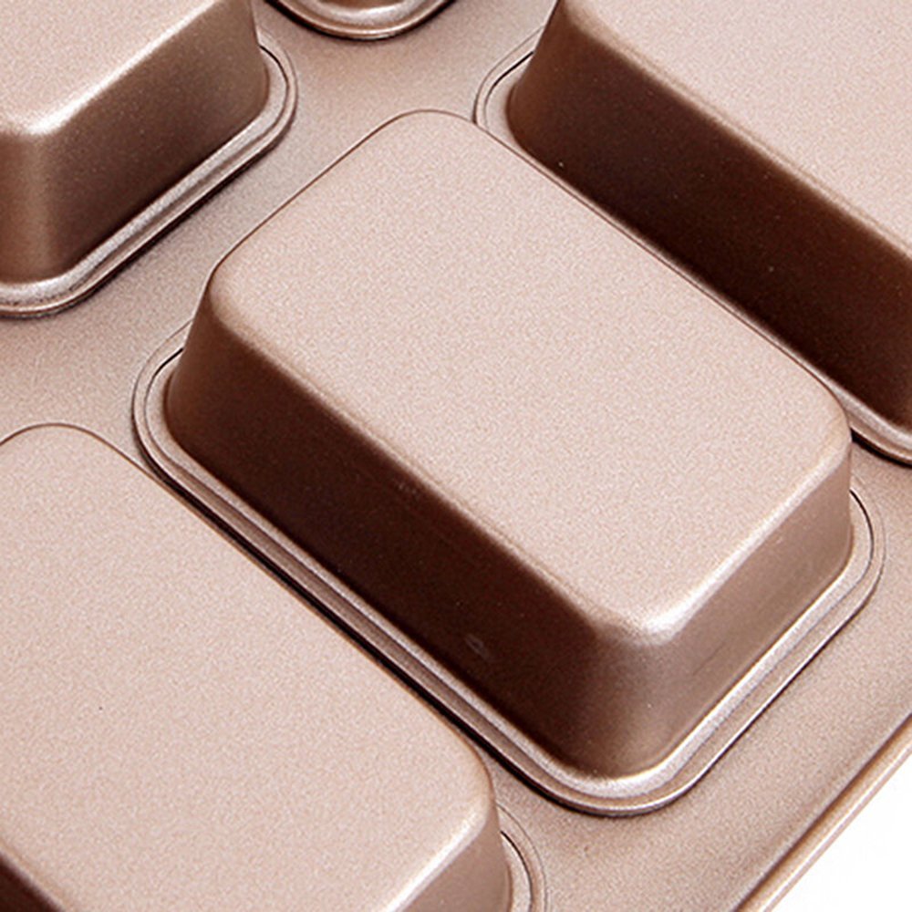 MyLifeUNIT Non Stick Mini Loaf Pan Carbon Steel Loaf Pan 8 Piece Gold