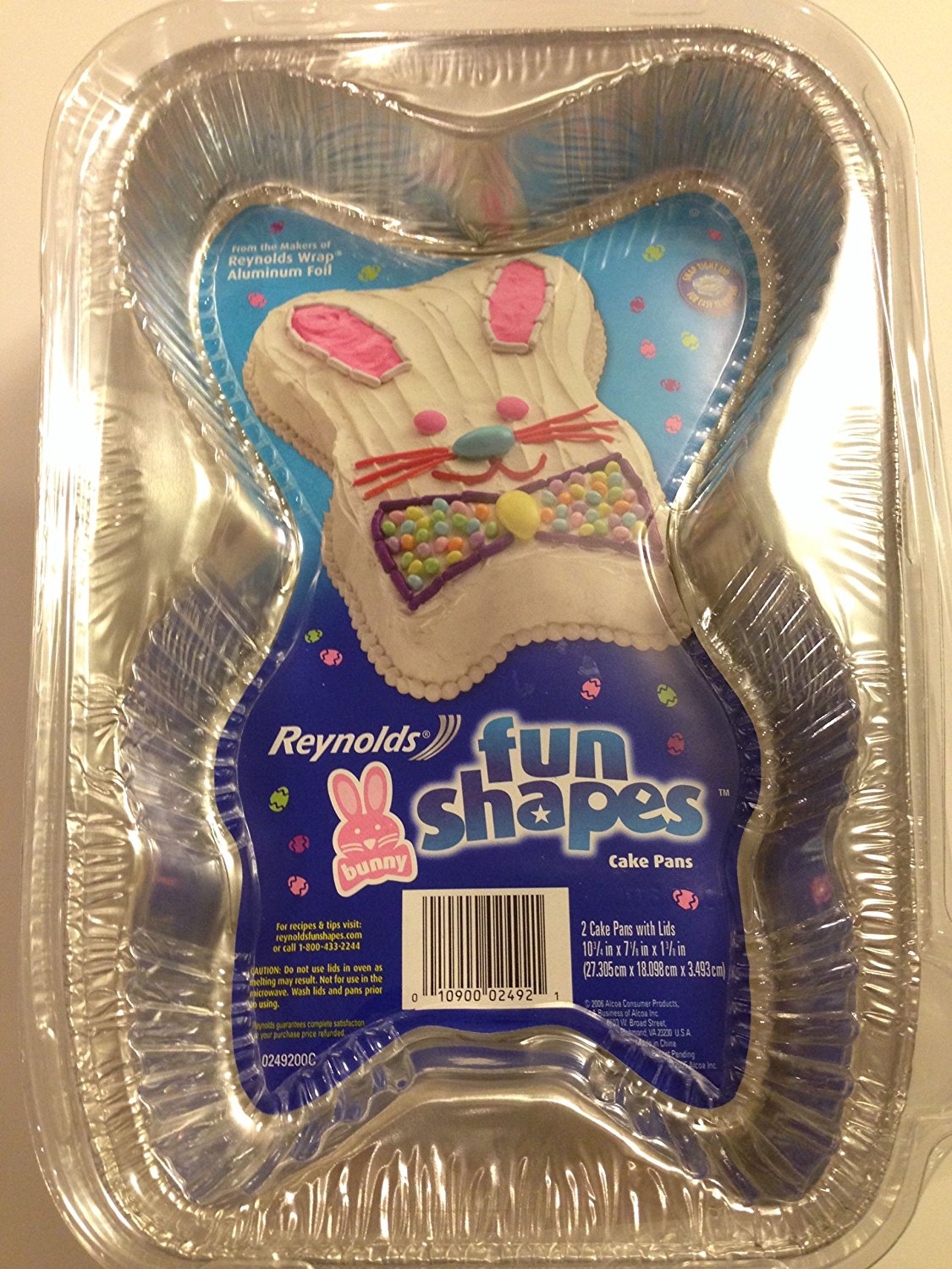 Reynolds Bunny Fun Shapes Foil Disposable Cake Pans Set of 2 with Lids ...