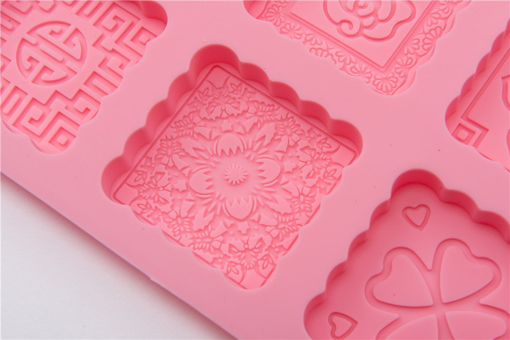 6 Cavity Square Cake Mooncake Mold Handmade DIY Baking Mould with ...