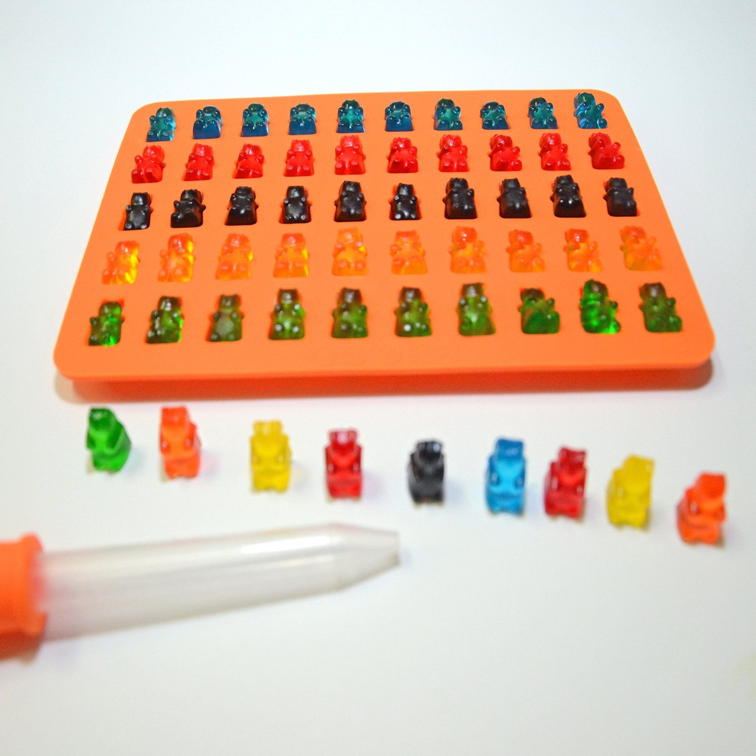 Charming Kit Gummy Bear Mold, Makes 50 Bears, Tough Silicone, Includes ...