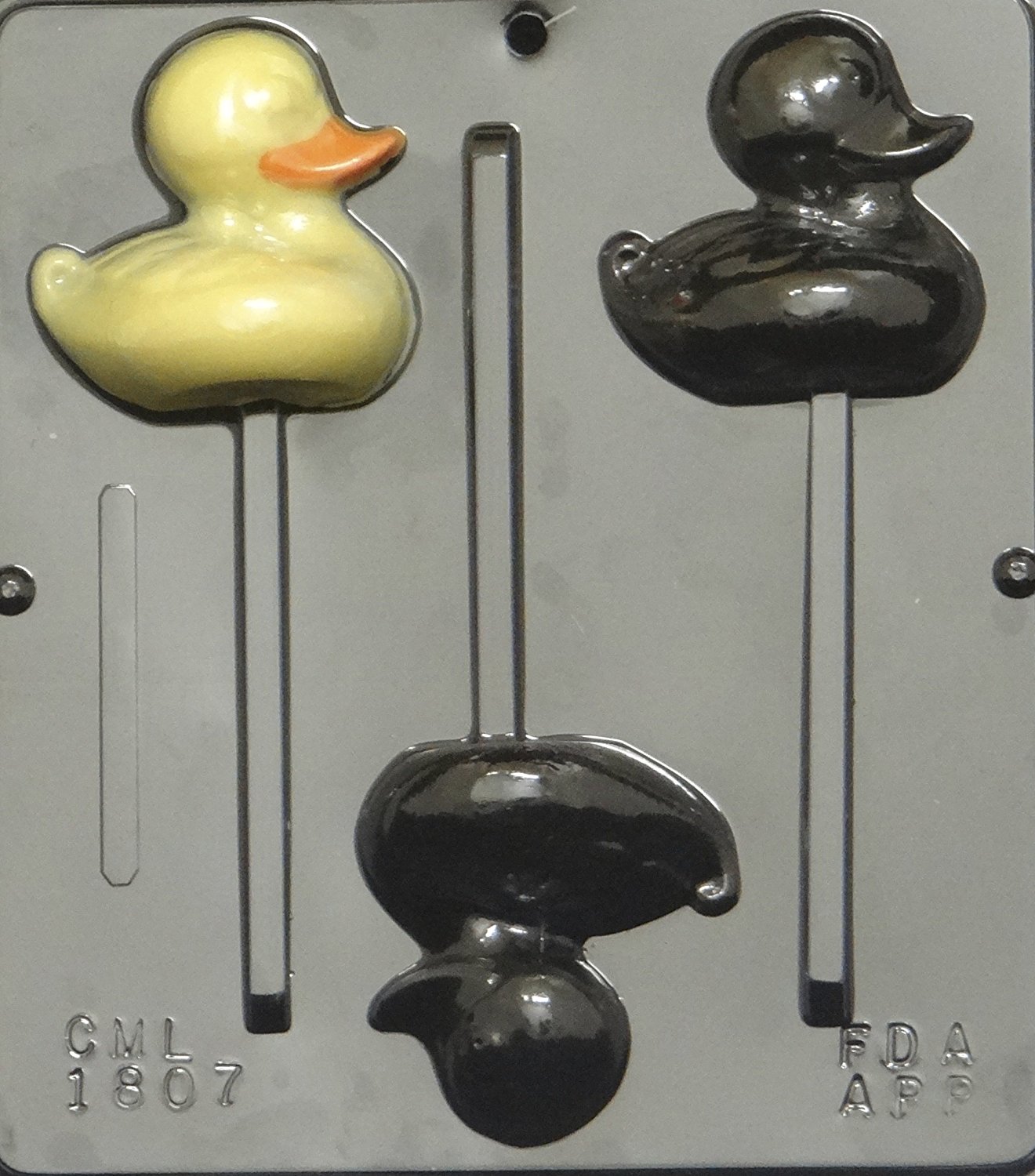Duck Lollipop (or Rubber Ducky) Chocolate Candy Mold Easter 1807 free ...