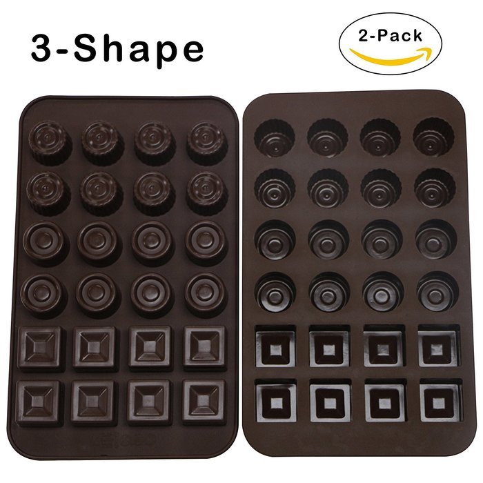 Webake 24-Cavity Silicone Chocolate Molds, Candy Molds, 2 Pack, 3 ...