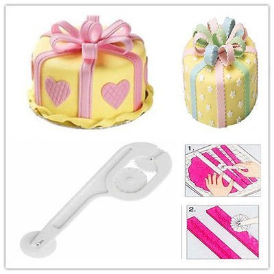 New Cake Fondant Sugarcraft Wheel Cutter Decorating Embosser Paste ...