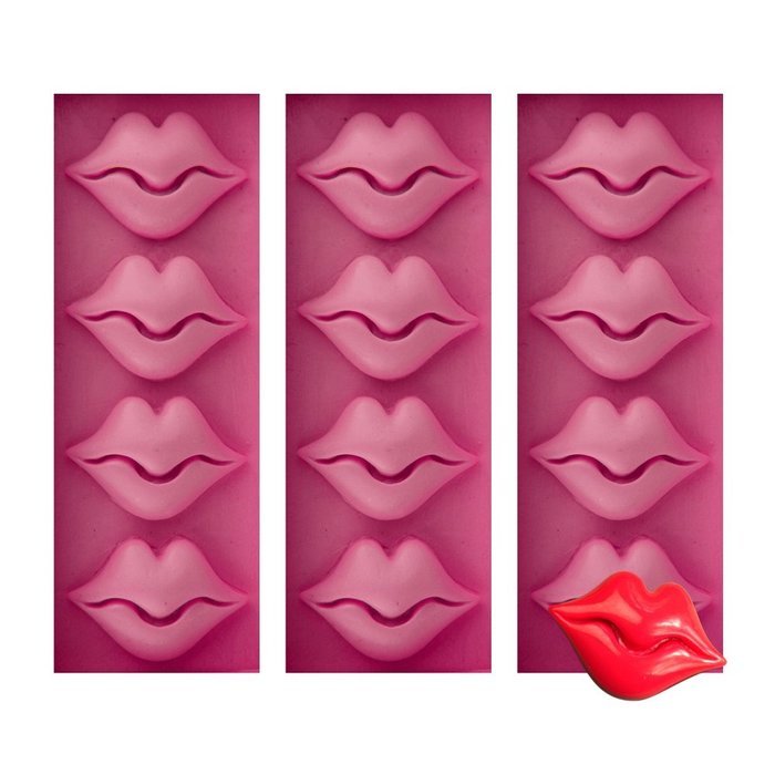 Baidecor Sexy Lips Shape Silicone Chocolate Molds Candy Mold Set Of 3