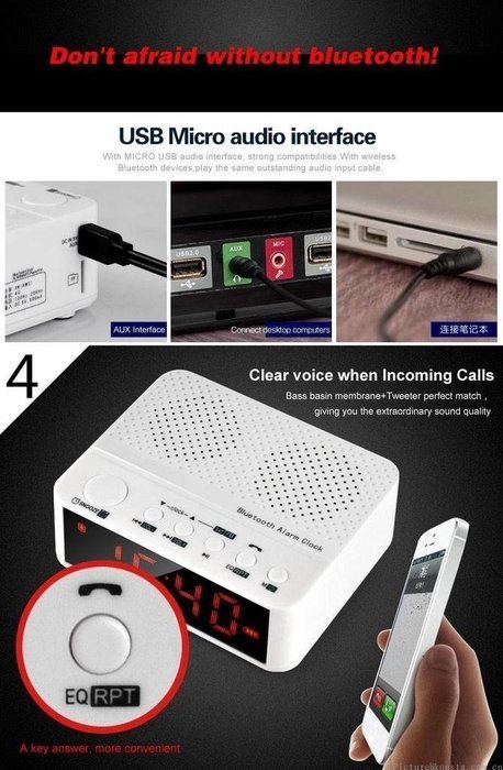 Digital Alarm Clock with Bluetooth Speaker LED Display/FM Radio/Mp3 ...