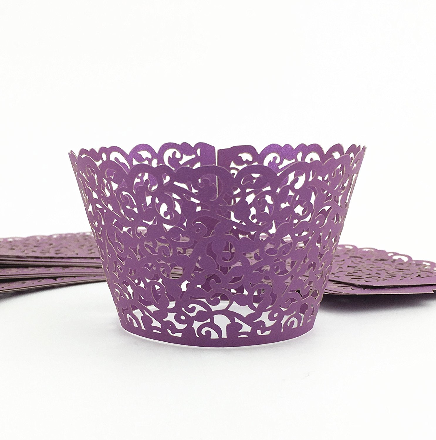 Yansanido 12 set pink Filigree Artistic Bake Little Vine Lace Laser Cut ...