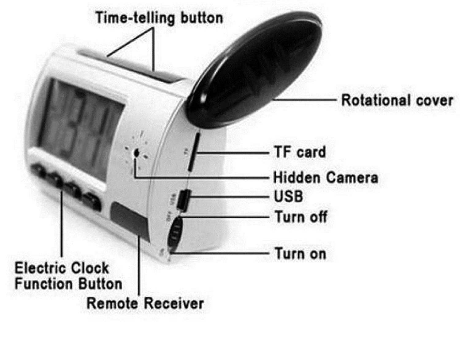 NEW! Digital HD Video DVR Alarm Clock Nanny Hidden Camera Recorder ...