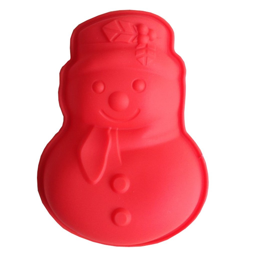 FLY 2PCS Snowman Shape Silicone Cake Pans Baking Mold N2 free image ...