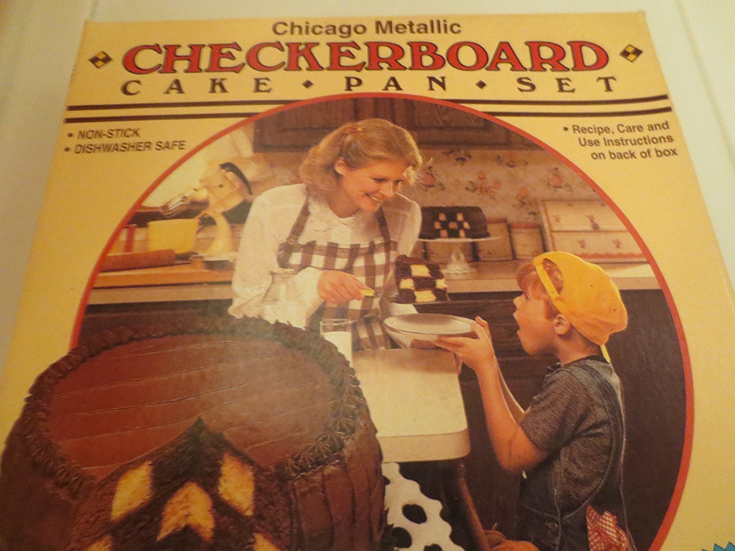 Checkerboard Cake Pan Set Complete in Original Box free image download