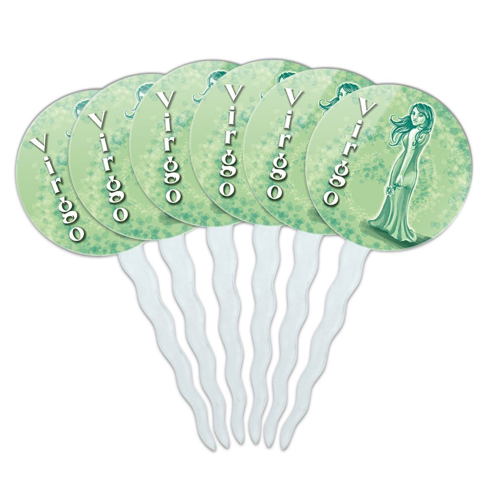 Set of 6 Cupcake Picks Toppers Decoration Zodiac Astrology Astrological ...