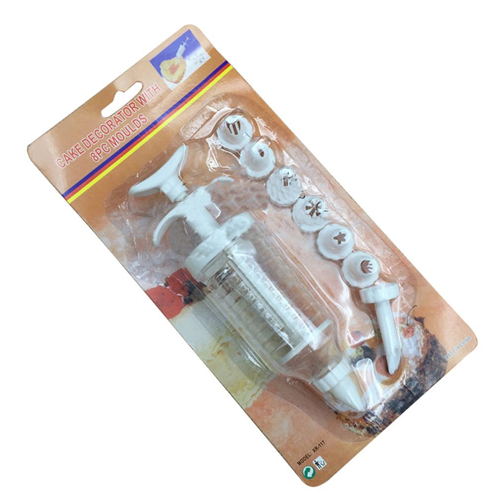 Cake Decorating Tool Set with 8 Nozzles White Cake Nozzles Piping ...