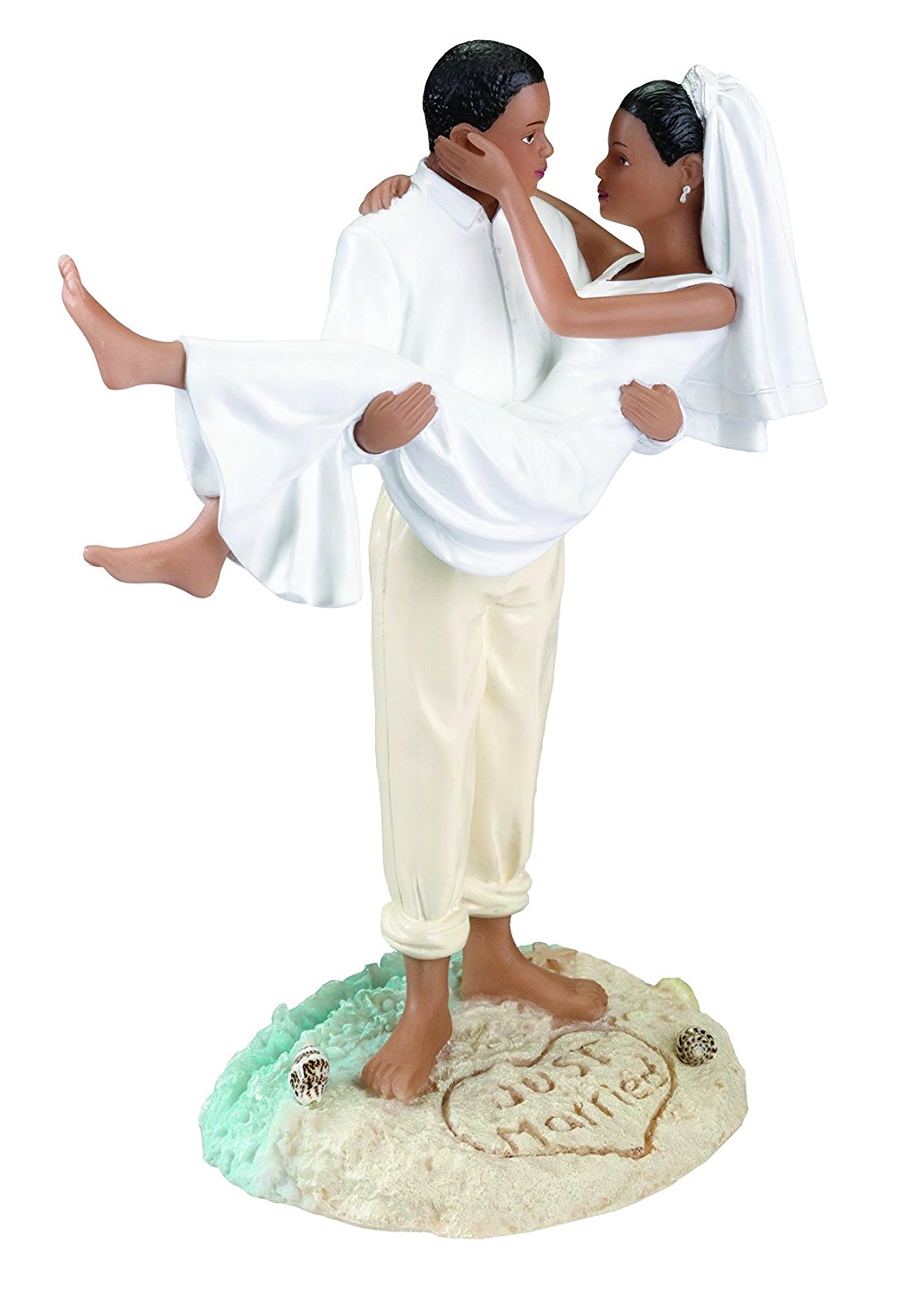 Lillian Rose African American Just Married Beach Wedding Figurine, 6.75 ...