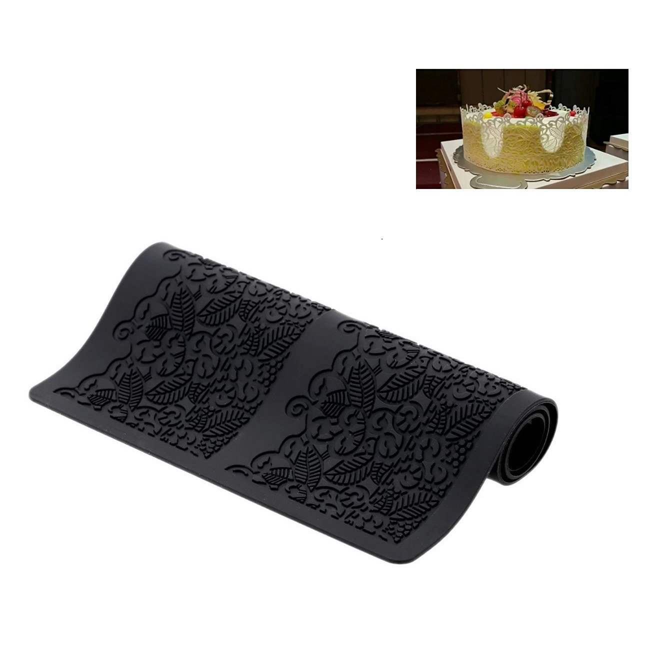 Xgunion Flower Pattern Silicone Lace Cake Mat Floral Edible Sugar Mould ...