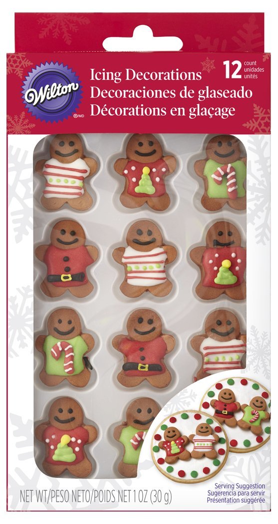 Wilton 710-1172 12 Count Christmas Gingerbread Men with Sweaters Royal ...