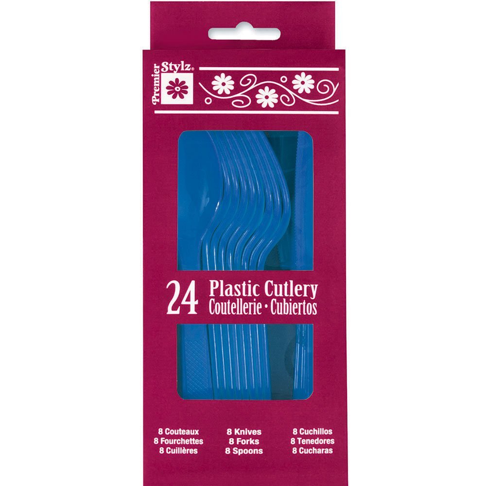 Plastic Silverware Set for 8 Guests, Yellow, 24 Pieces N5 free image ...