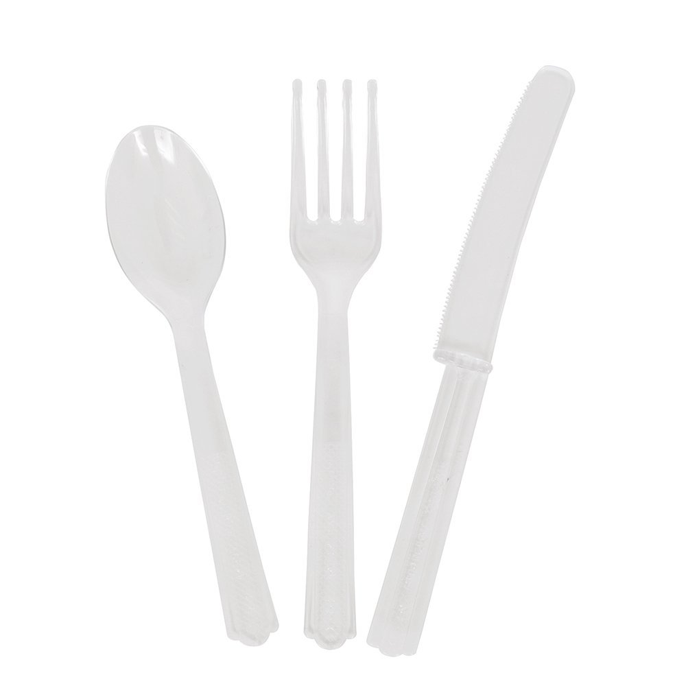 Plastic Silverware Set for 8 Guests, Yellow, 24 Pieces N6 free image ...