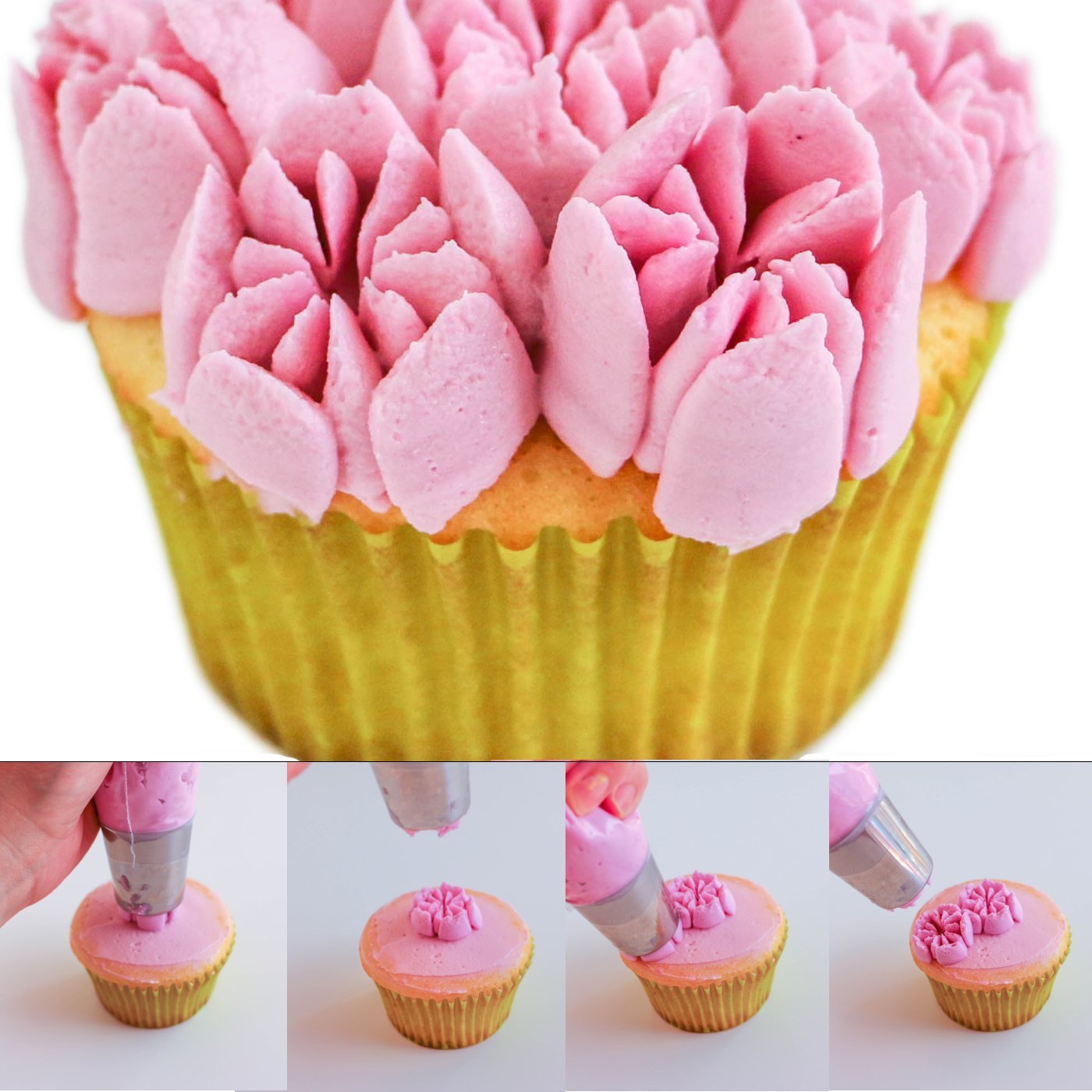 90 pcs Russian Piping Tips Set - 60 Icing Tips (XXL Size) + 30 Piping ...