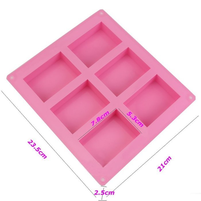 Kamlife KT 6 Cavity Plain Basic Rectangle Soap DIY Mold Silicone Mould ...