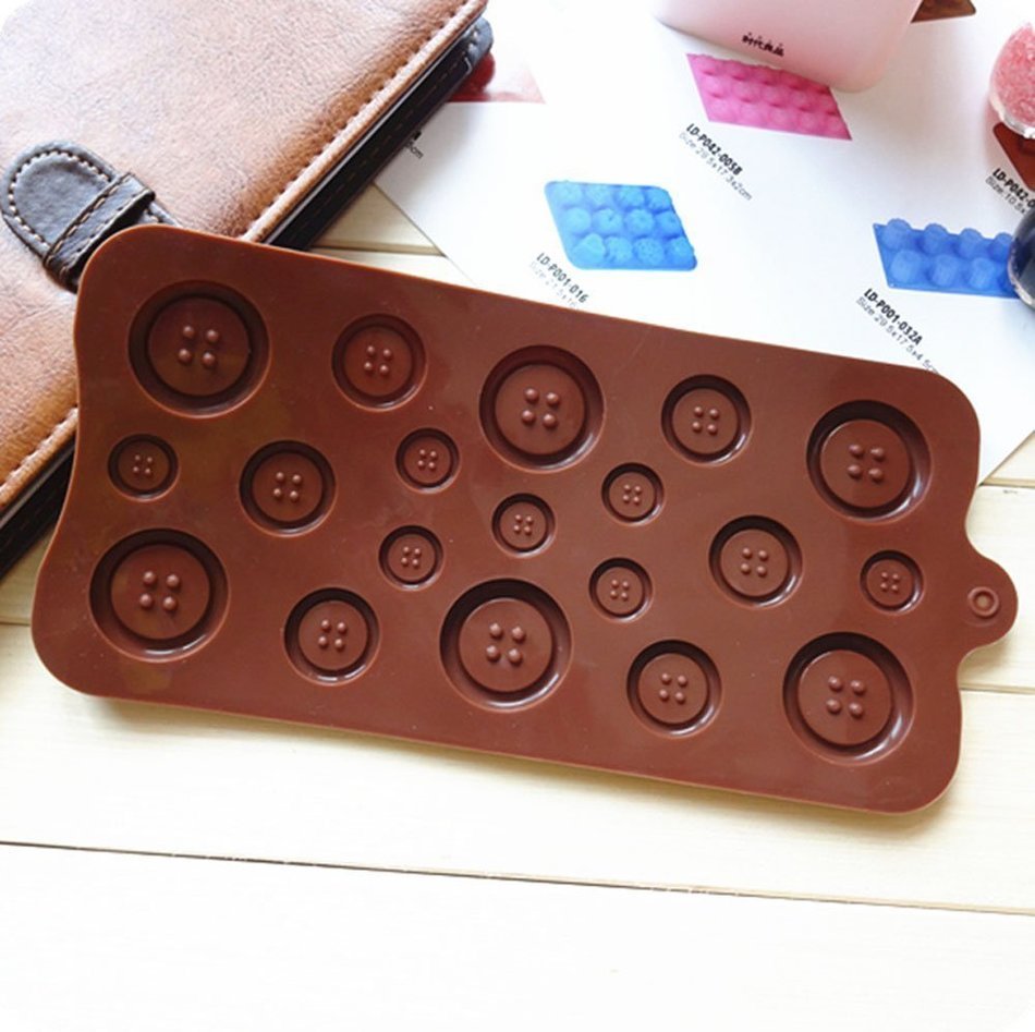 Bestjybt Silicone Button Chocolate Mold Candy Mold Jelly Ice Cube Tray ...