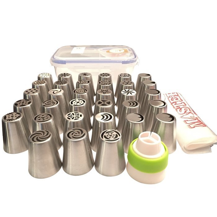 40 Piece Russian Piping Tips Set PLUS Storage Case! | 33 Stainless ...