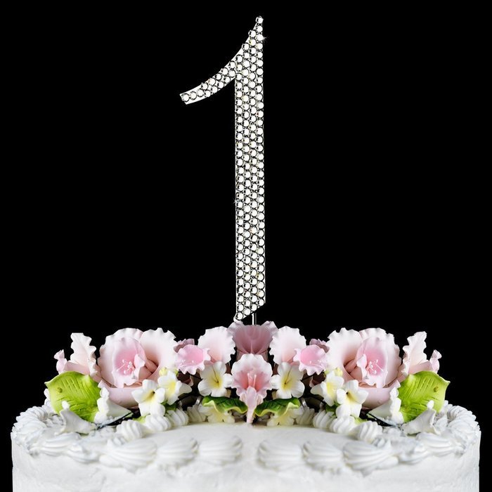 Rhinestone Cake Topper Number 1 free image download