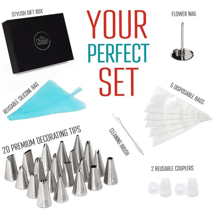 Cake Decorating Tip Set by Chefast - Perfect for Cakes, Cupcakes, and ...