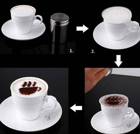 DIY Fancy Coffee Chocolate Powder Shaker Duster with 12 Stencils Strew ...