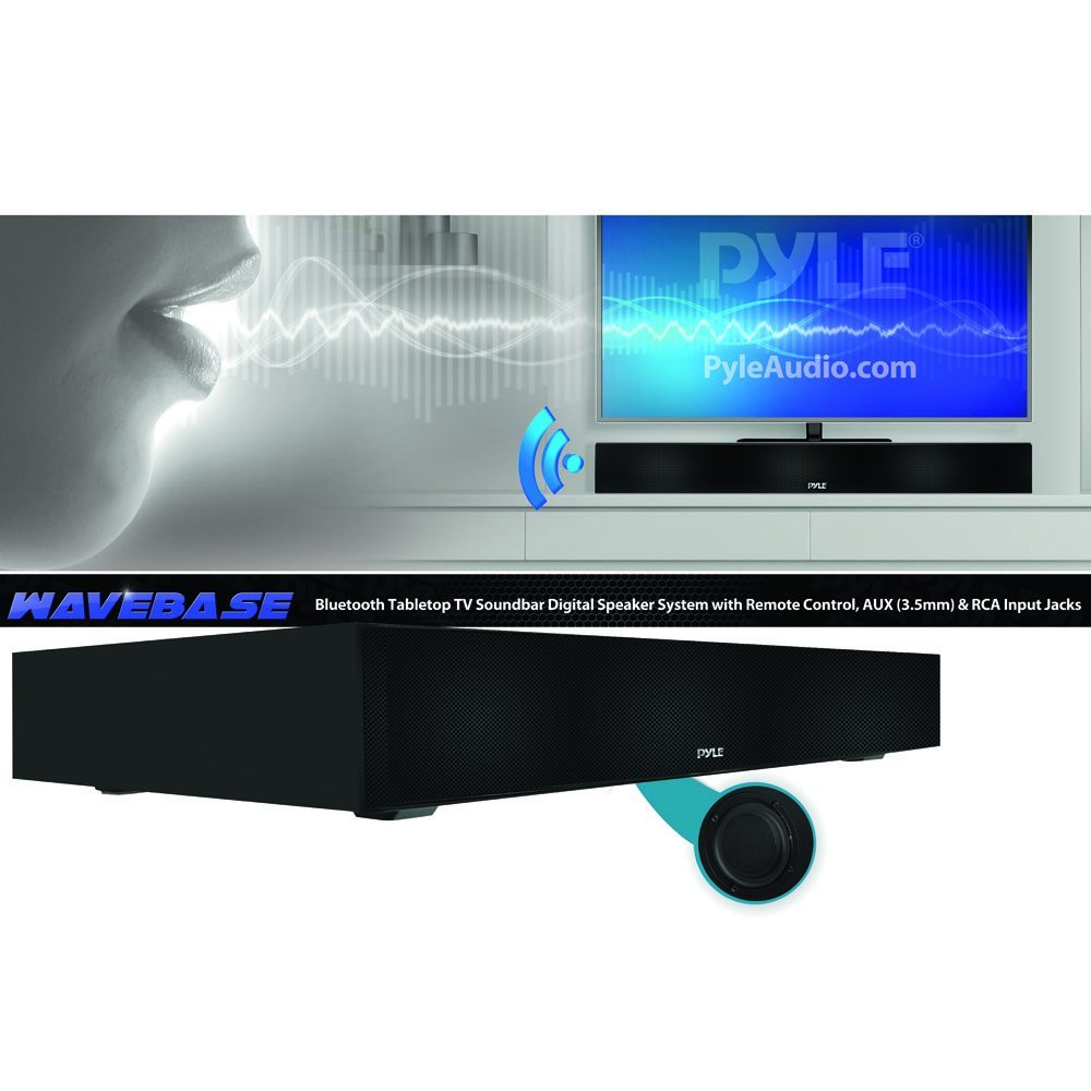 Pyle PSBV600BT Sound Base Bluetooth Tabletop TV Soundbar Digital ...