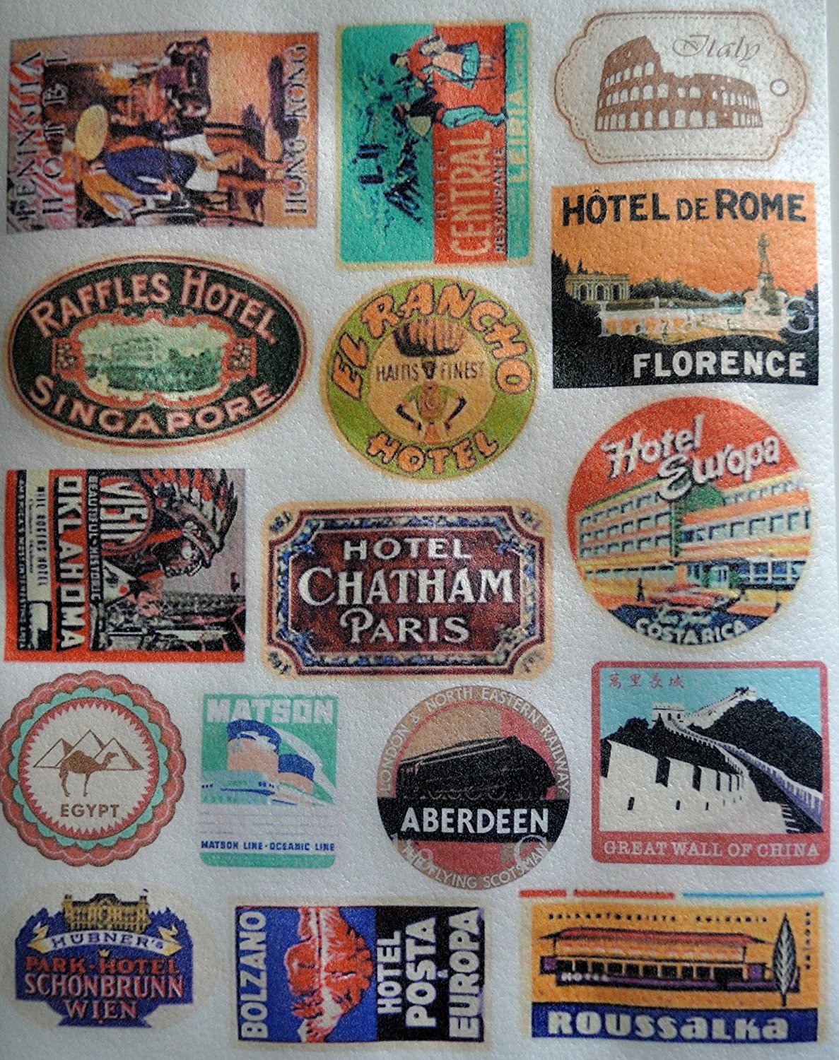 Wafer Travel Tag Luggage Stickers ~ Edible Wafer Paper Sheet ~ BUY TWO ...