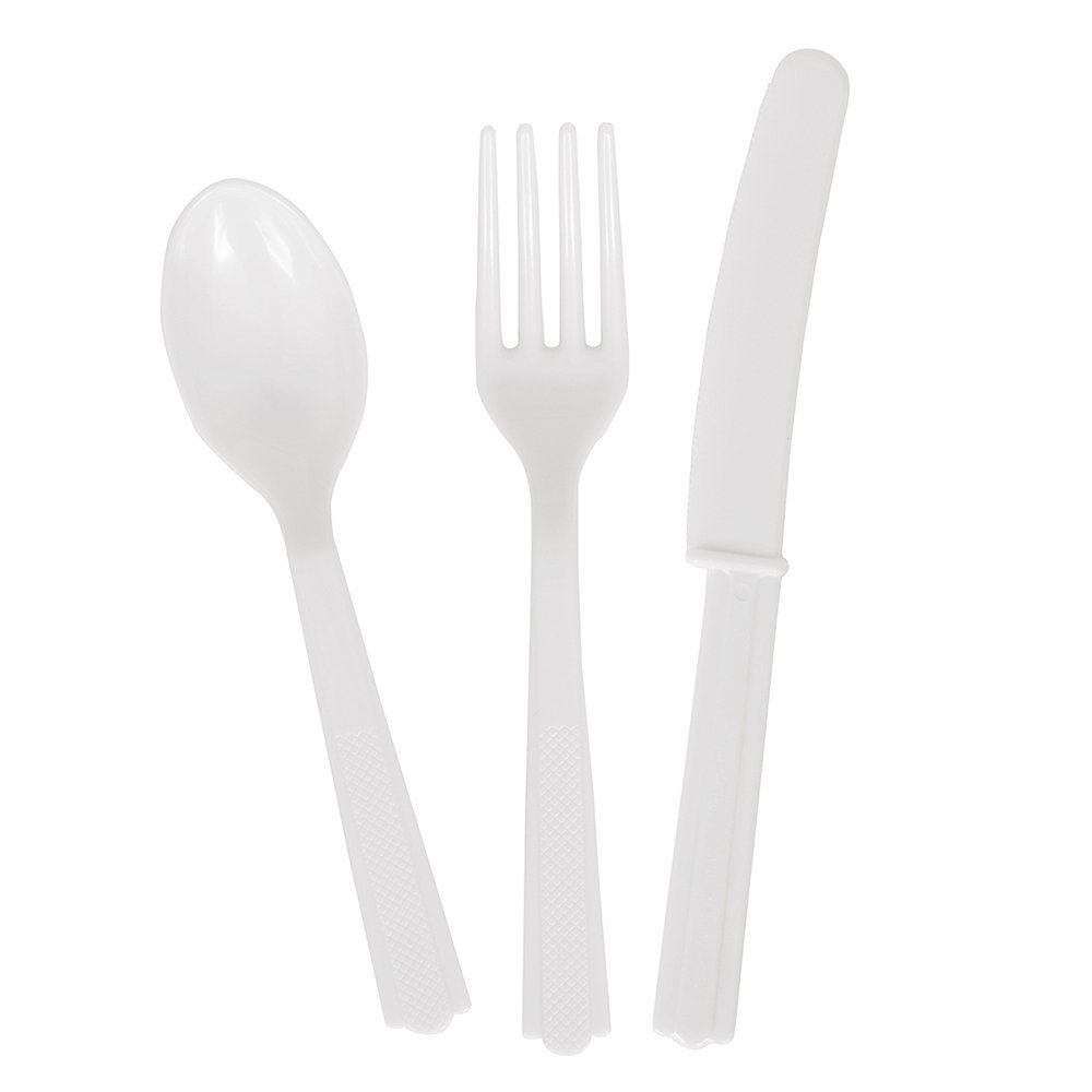 Plastic Silverware Set for 8 Guests, Yellow, 24 Pieces N12 free image ...