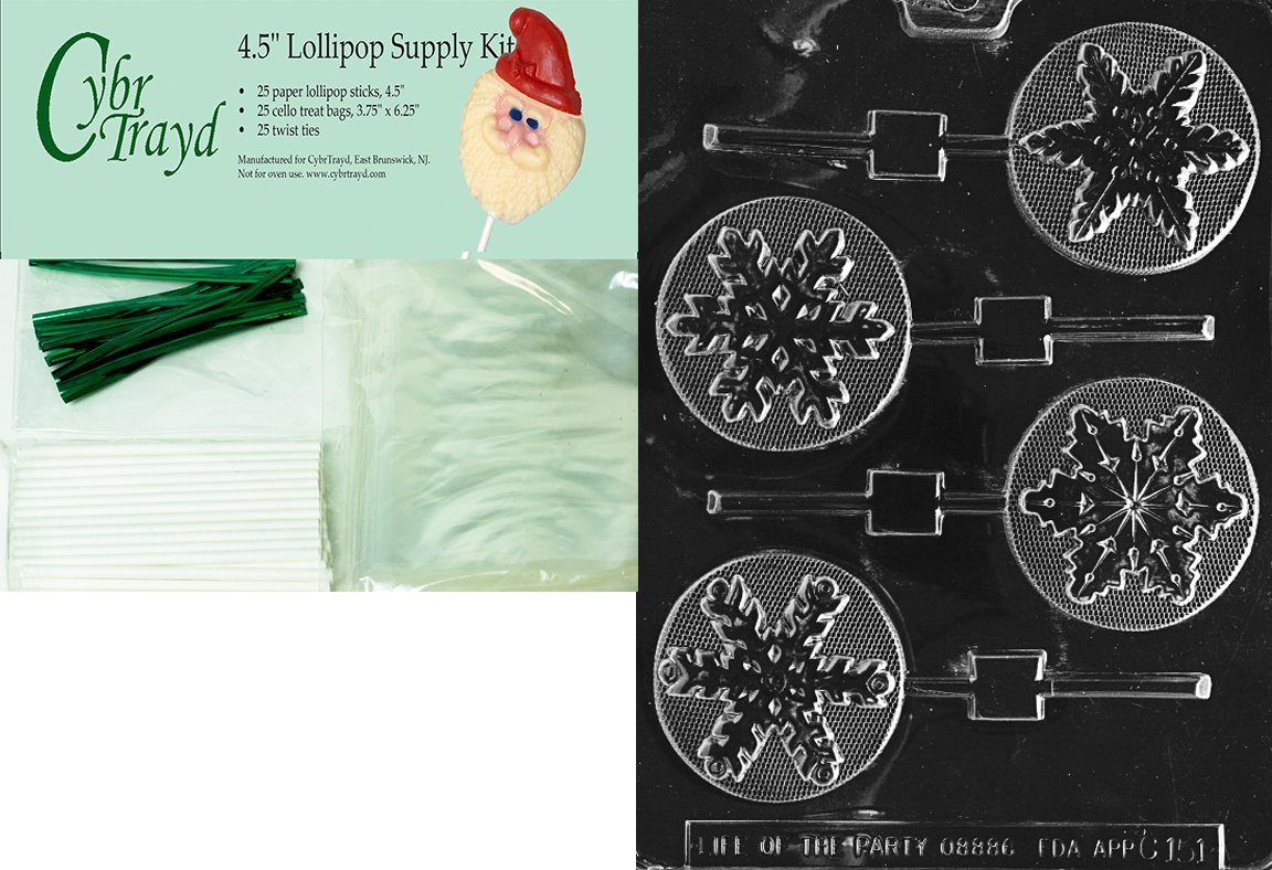 Cybrtrayd 45stK25G-C151 Assorted Snowflakes Lolly Christmas Chocolate ...