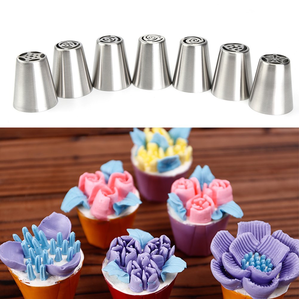 Honeyall® Leather case packed Russia Tulip Icing Piping Nozzles Pastry ...