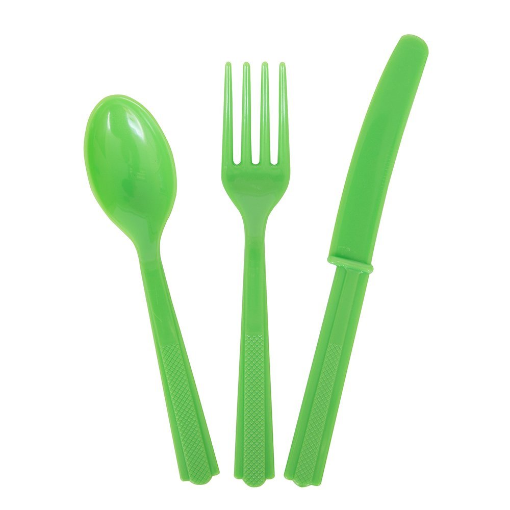 Plastic Silverware Set for 8 Guests, Yellow, 24 Pieces N14 free image ...