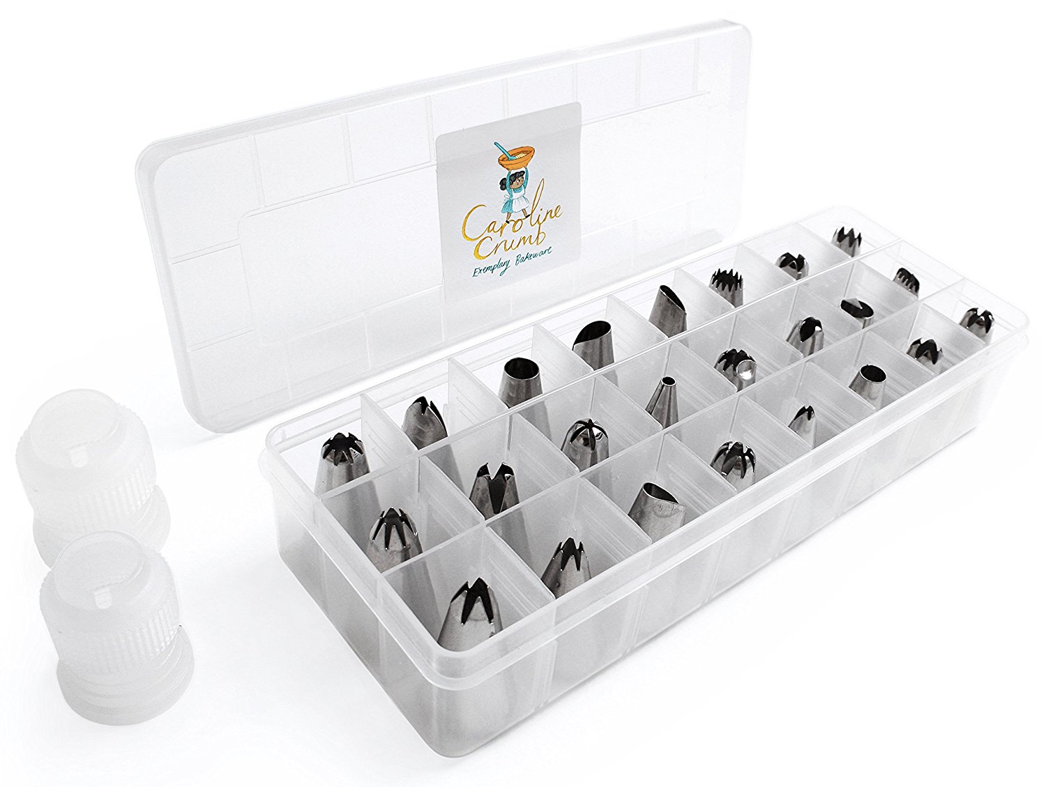 24 Piece Cake Decoration Icing Tips Set - Stainless Steel Piping ...