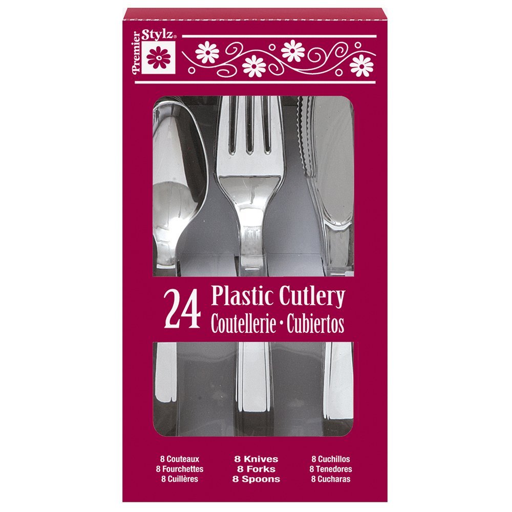 Plastic Silverware Set for 8 Guests, Yellow, 24 Pieces N16 free image ...