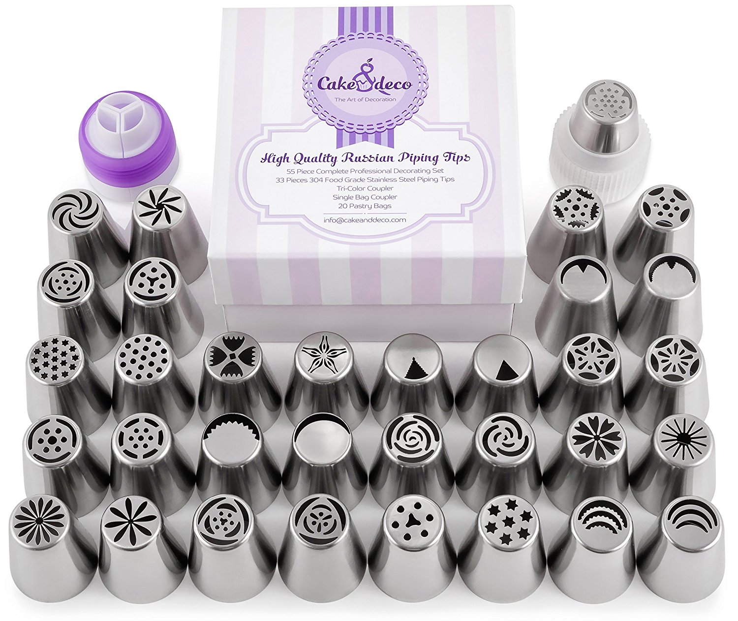 55pcs Complete Russian Piping Tips Set by Cake&Deco - Premium Cake ...