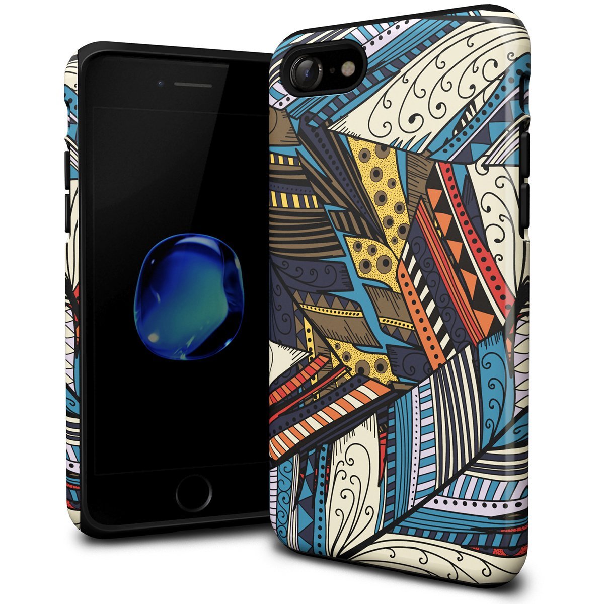 IPhone 7 Case, ZEBEC iPhone 7 Designer Pattern case [Shockproof]-[Dual ...