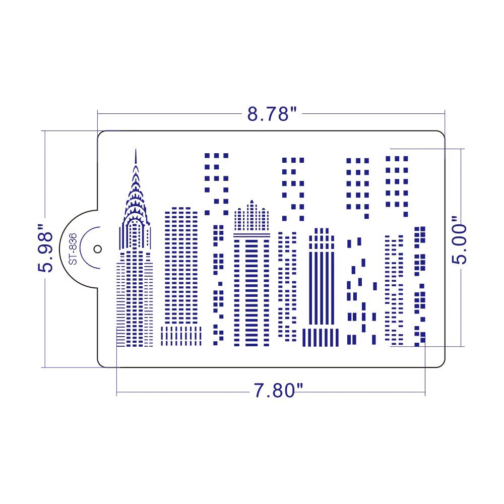 ART Kitchenware Skyscrapers Cake Stencil Wedding Cake Side Stencils ...