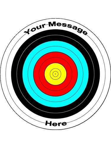 Personalised Archery Target 19cm / 7.5" Edible Icing Cake Topper ...