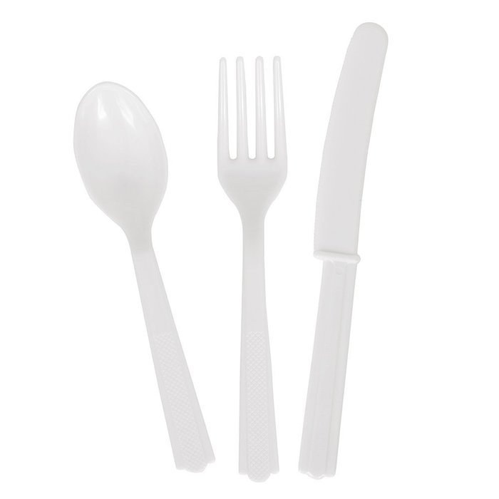 Plastic Silverware Set for 8 Guests, Yellow, 24 Pieces N12 free image ...