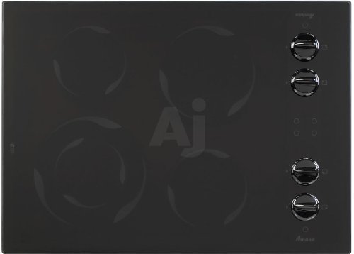 Amana : 30 inch BLACK Electric Smoothtop Cooktop with 4 Radiant Elem ...