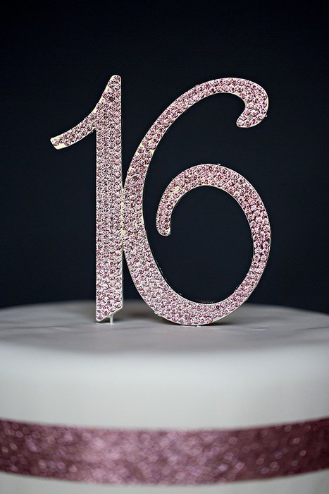 Sweet 16 Cake Topper - Premium Crystal Rhinestones - Monogram Number ...
