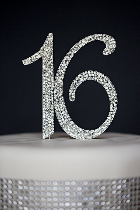 Sweet 16 Cake Topper - Premium Crystal Rhinestones - Monogram Number ...