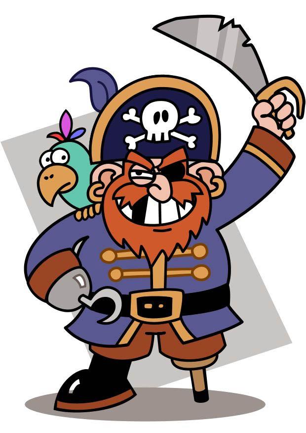 Picture of a pirate with one eye and a sword in his hand free image ...