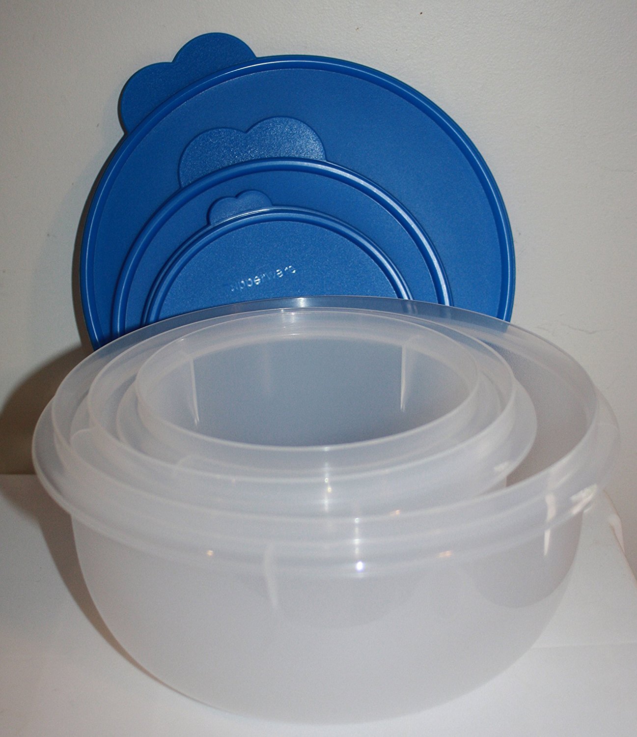 Tupperware 3 piece Classic Mixing Bowl Set Blue Seals free image download
