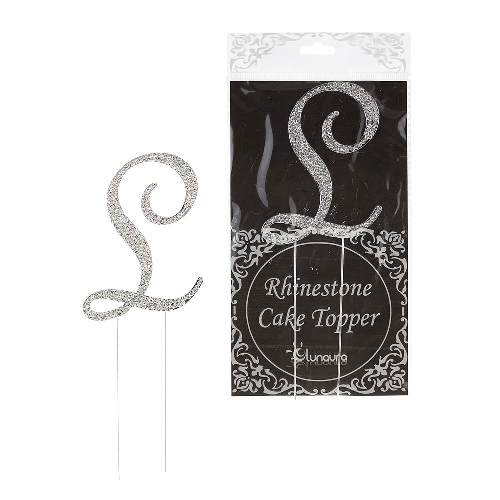 Lunaura - Sparkling Rhinestone Letter Cake Topper - L free image download