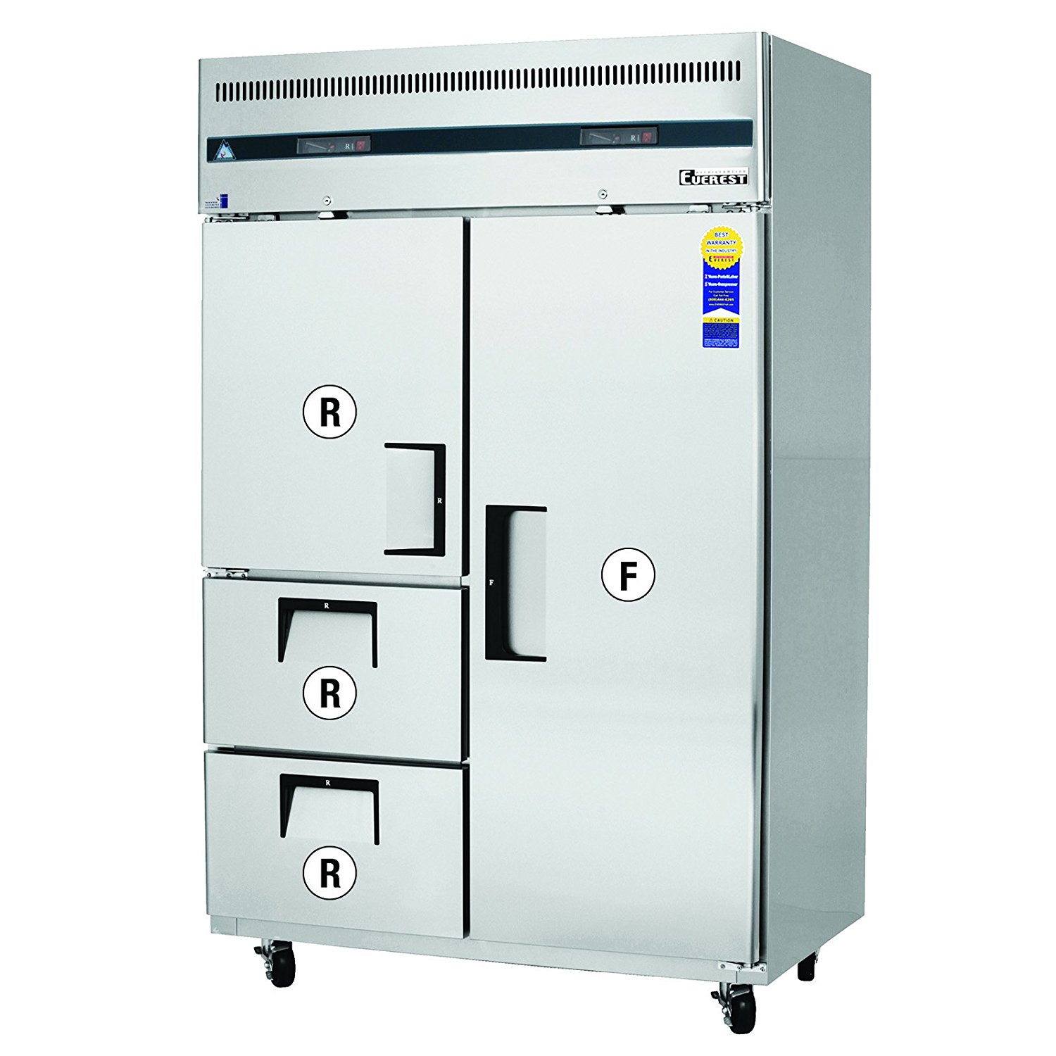 Two Section, One Half Door and Two Drawer Refrigerator, One Full Door ...