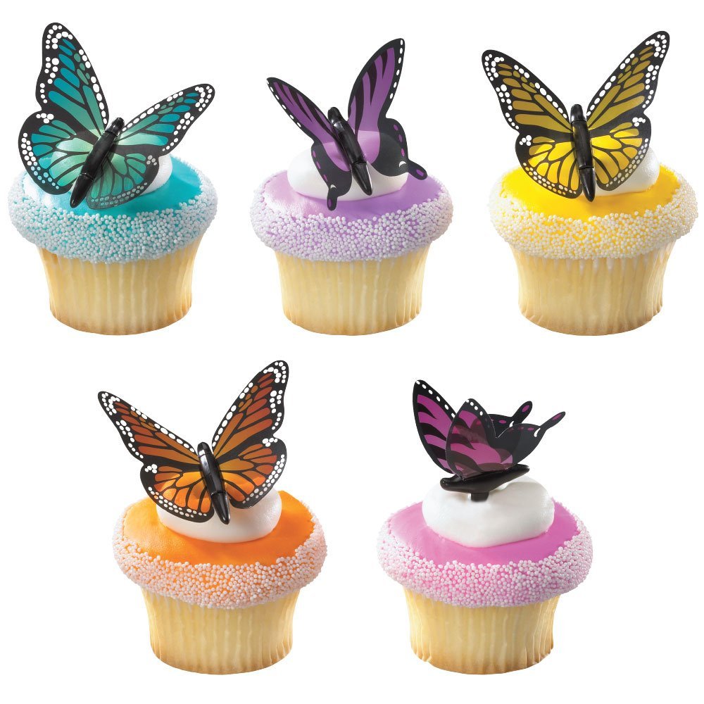 DecoPac Butterflies DecoPic Cupcake Picks (12 Count) free image download