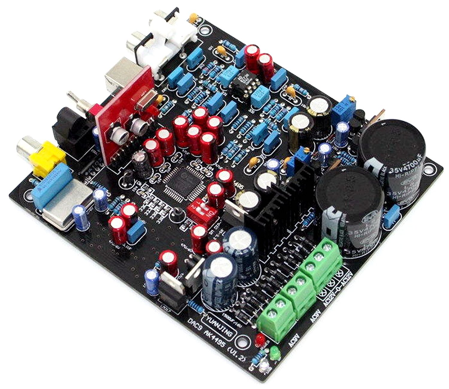 AK4495SEQ + WM8805 DAC Fiber Coaxial USB Decoding Board + USB Daughter ...