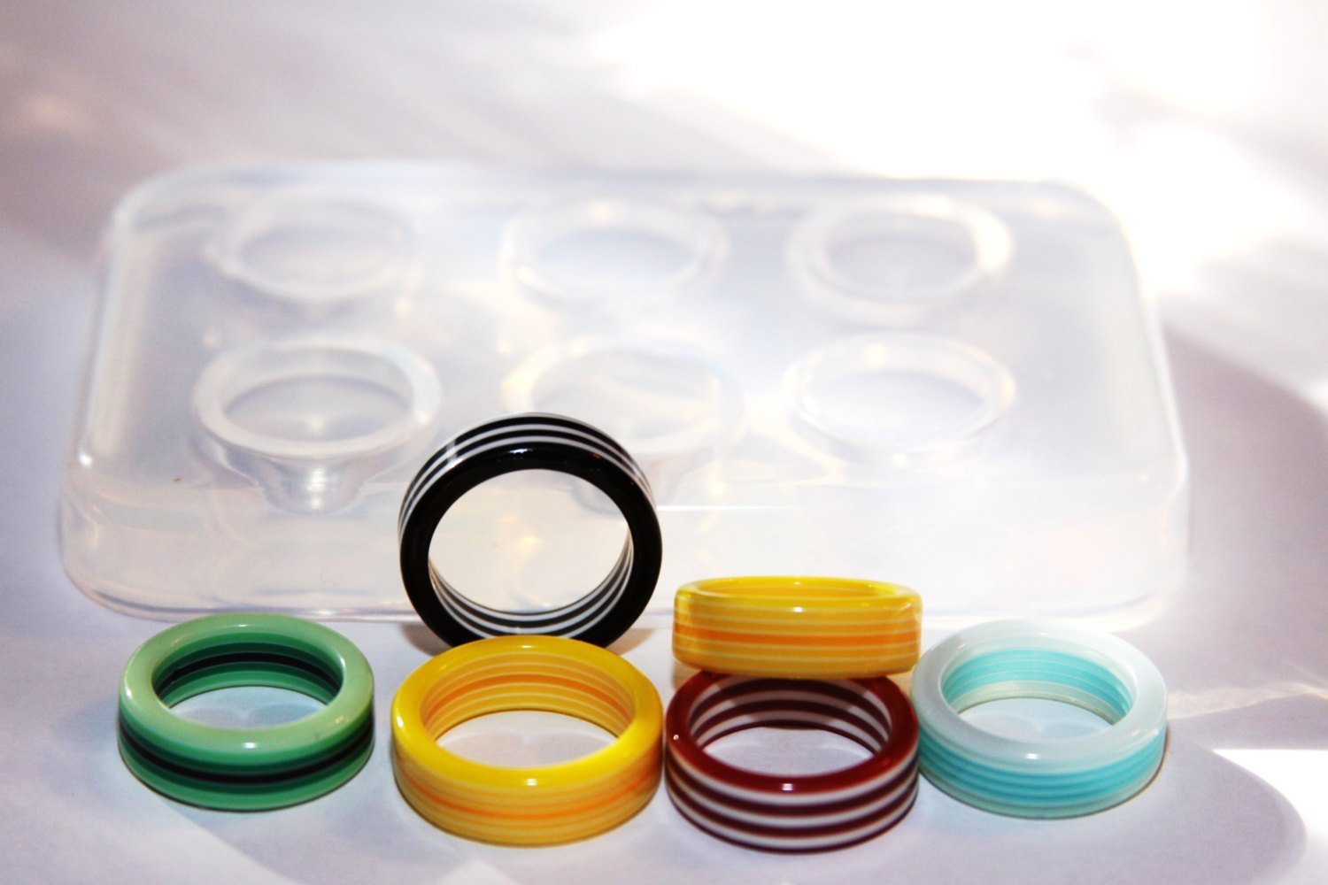 Sale! Clear silicone rings Molds 6pc size 6, 6.5, 7.5, 8, 8.5, 9. (A35 ...